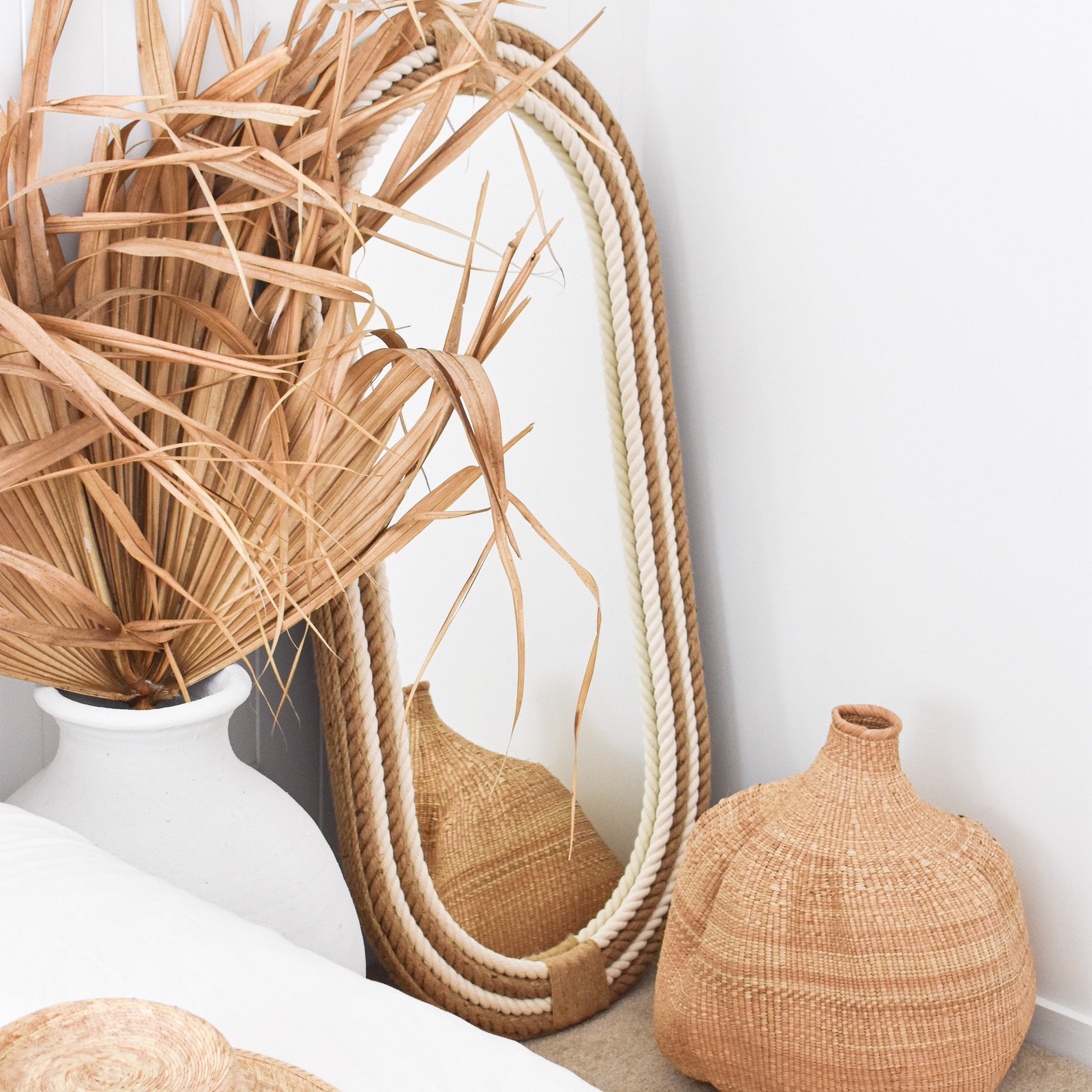 OVAL LARGE | 120cm X 60cm | OVAL Nautical Hampton Coastal Rope Mirror ...