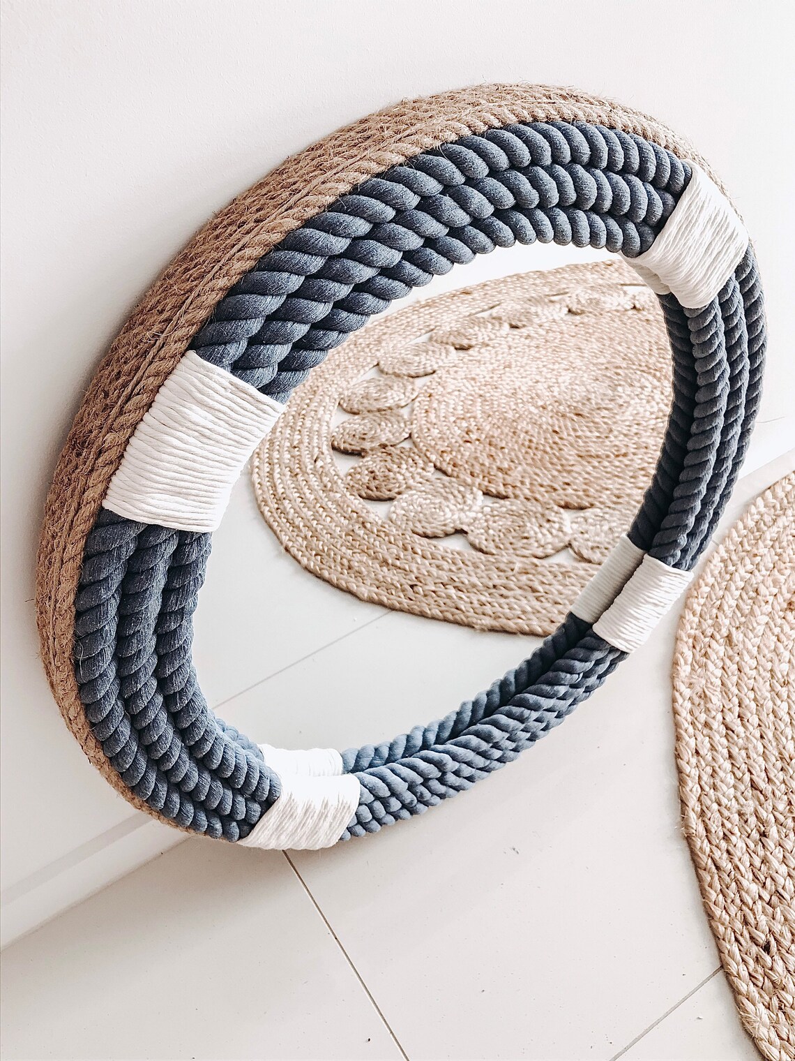 LARGE 80cm 31.4inch BLUE Hampton Nautical Coastal Round Rope - Etsy