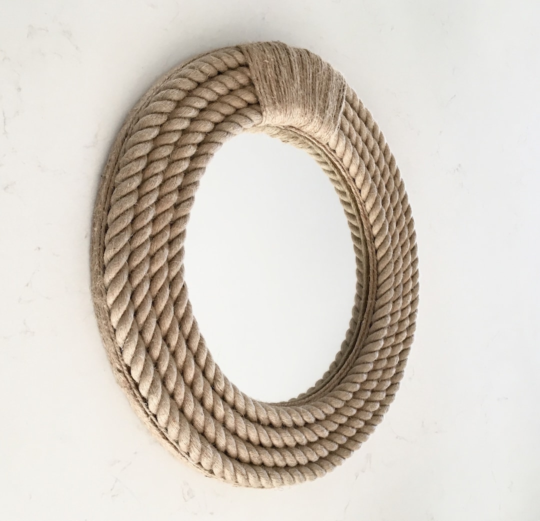 SMALL 41cm | 16inch Nautical Hampton Coastal Round Rope Mirror Twisted ...
