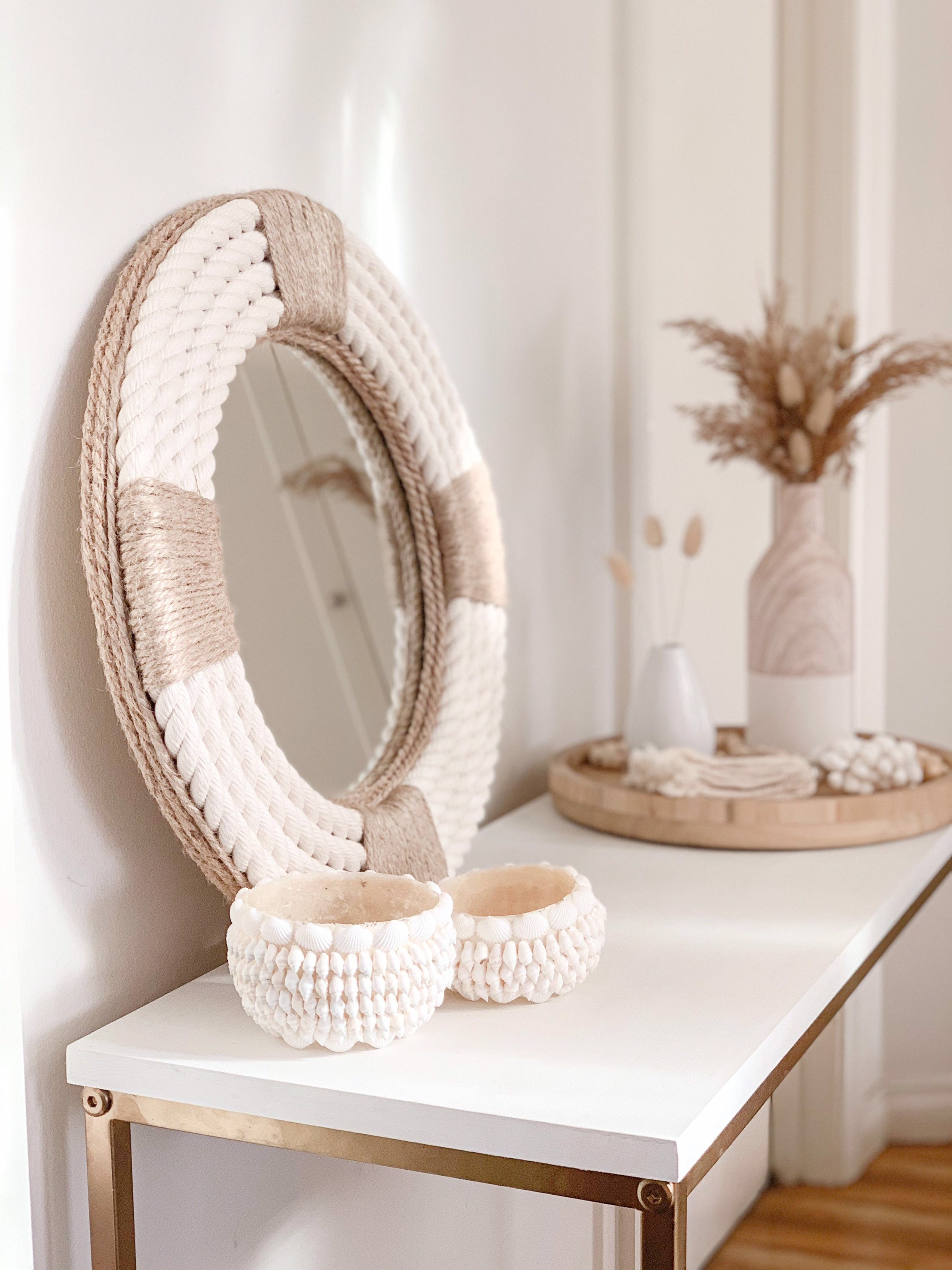 SMALL 41cm | 16inch Nautical Hampton Coastal Beach House Round Rope ...