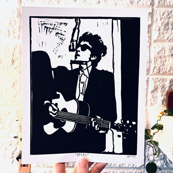 Guitar Linocut - Etsy
