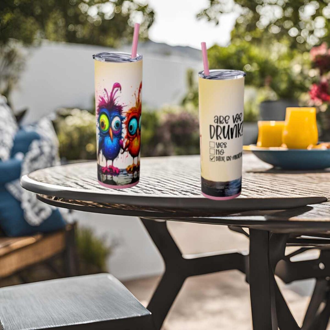 Are We Drunk Yet' Tumbler With Silly Birds Fun Insulated Drinkware for ...