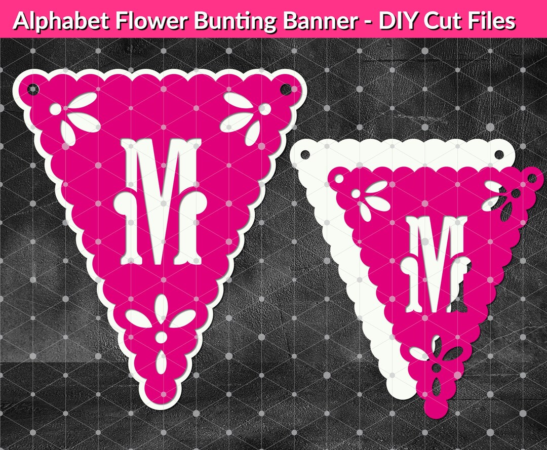 Personalized Floral Alphabet Banner, SVG Cut File for Christmas ...