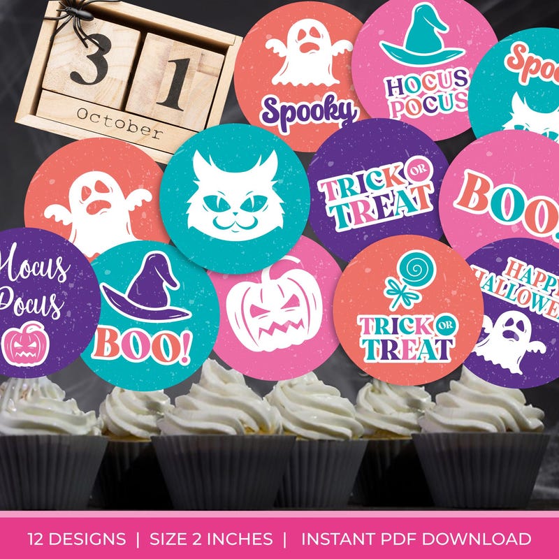Halloween Cupcake Toppers - Etsy