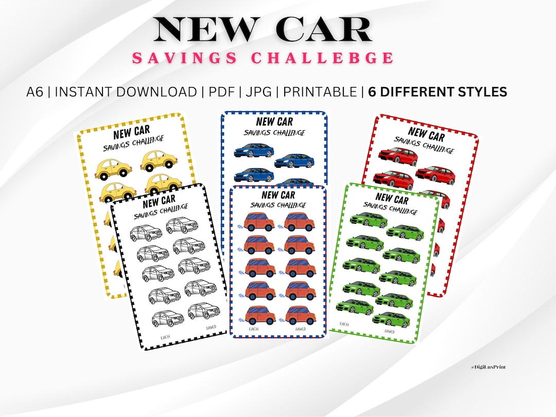 Car Fund Savings Tracker, New Car Savings Tracker Printable, Money ...