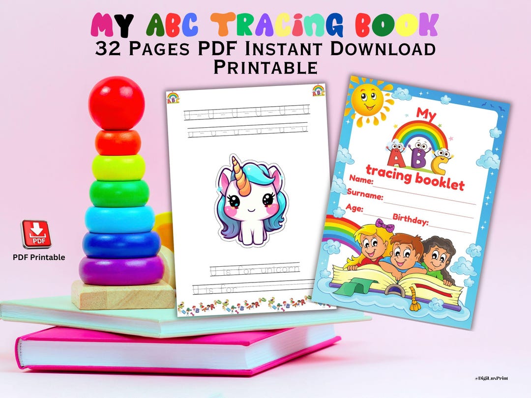 My ABC Tracing Booklet Uppercase, Lowercase Letter Tracing With Words ...