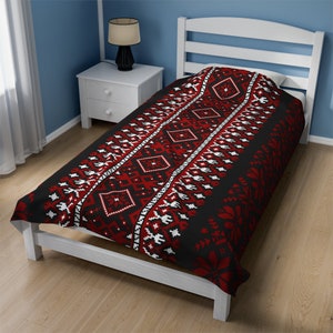 Palestine Tatreez Velveteen Plush Blanket - Etsy
