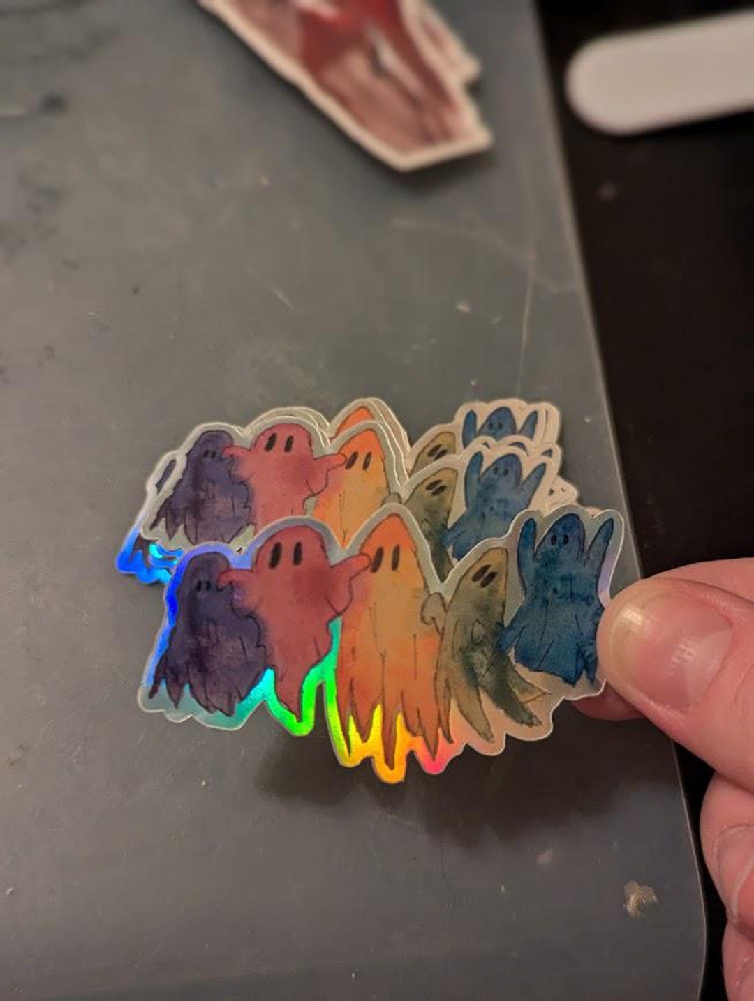 Mini Colorful Ghosts Sticker (die-cut) - Etsy