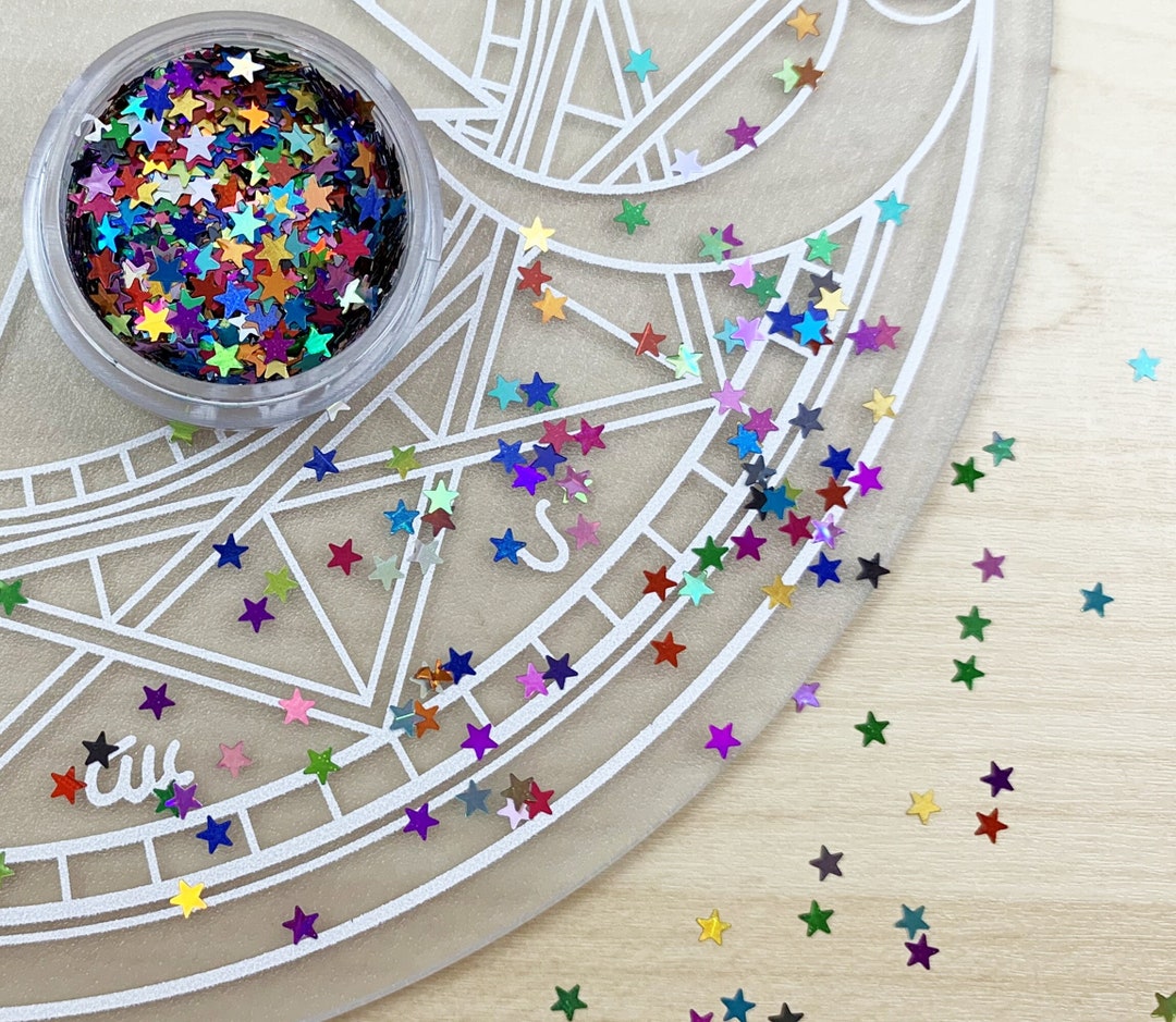 3mm Colorful Holographic Star Glitter | Rainbow Holographic Confetti ...