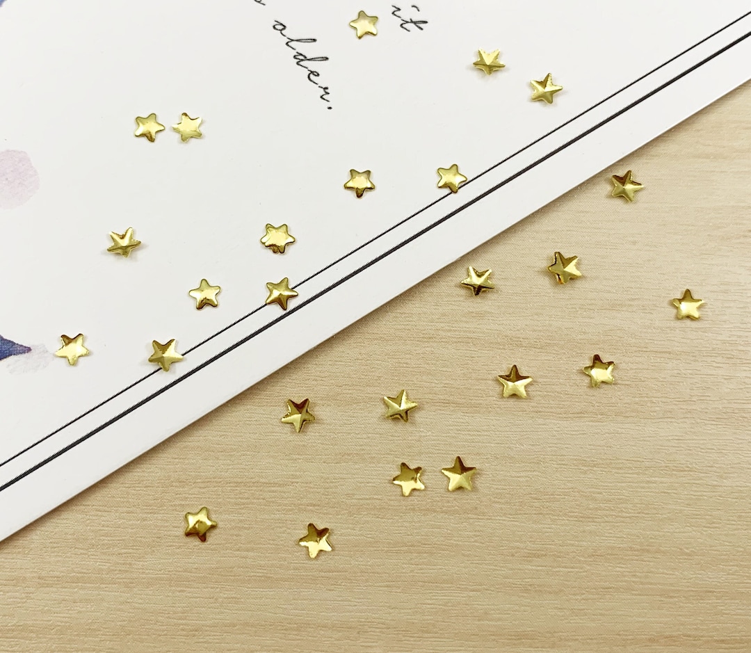 Tiny Gold Star Embellishments Metal Star Decorations Resin Inclusions ...