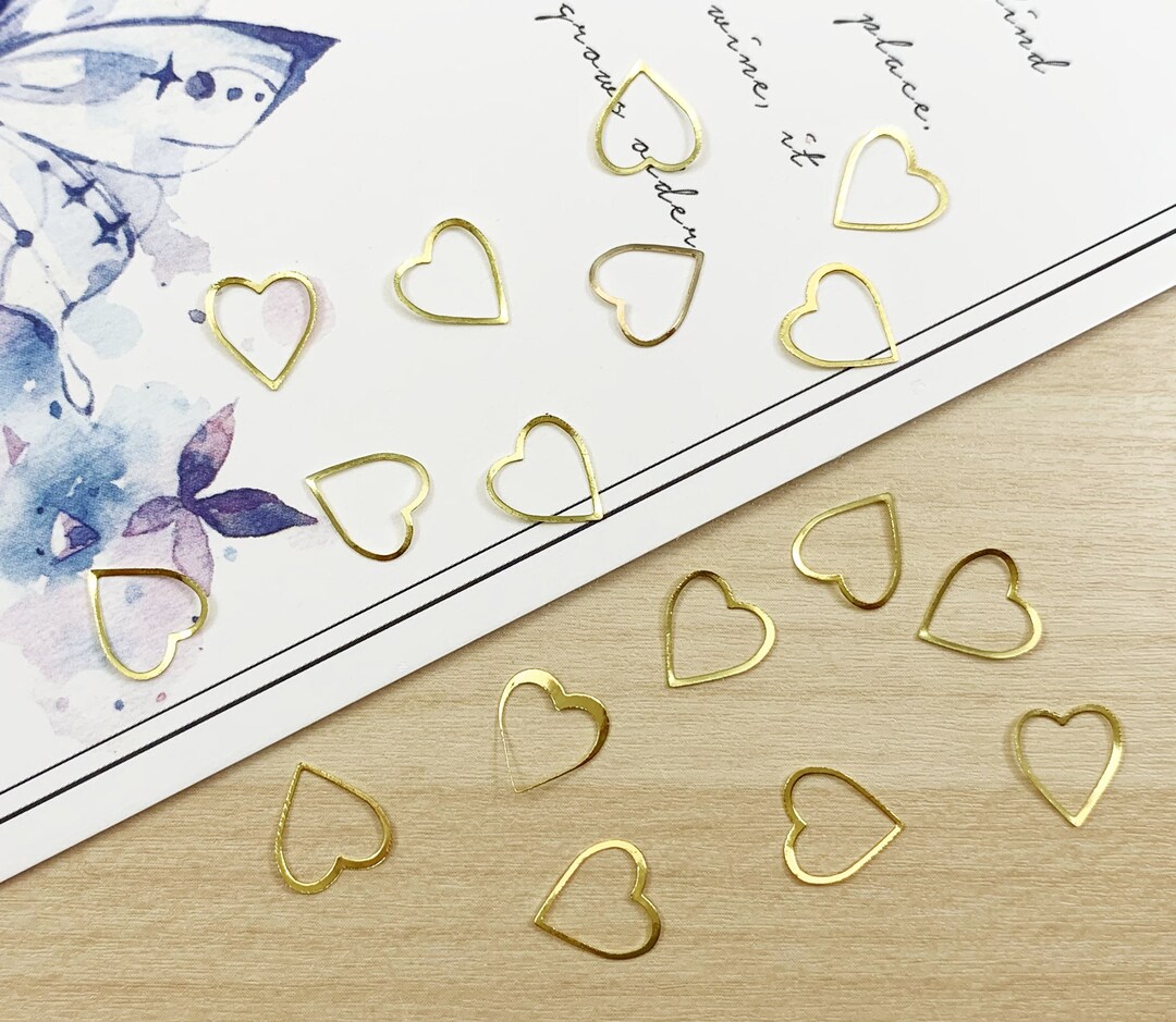 Small Gold Heart Embellishments | Metal Heart Decorations | Resin ...