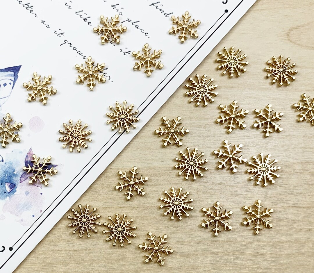 Small Snowflake Embellishments Snow Resin Inclusions Metal ...