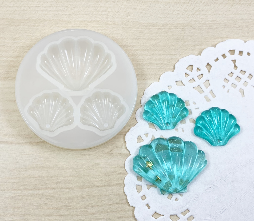 Seashell Silicone Mold Clam Shell Resin Craft Soft Mold 3 Cavity Small ...