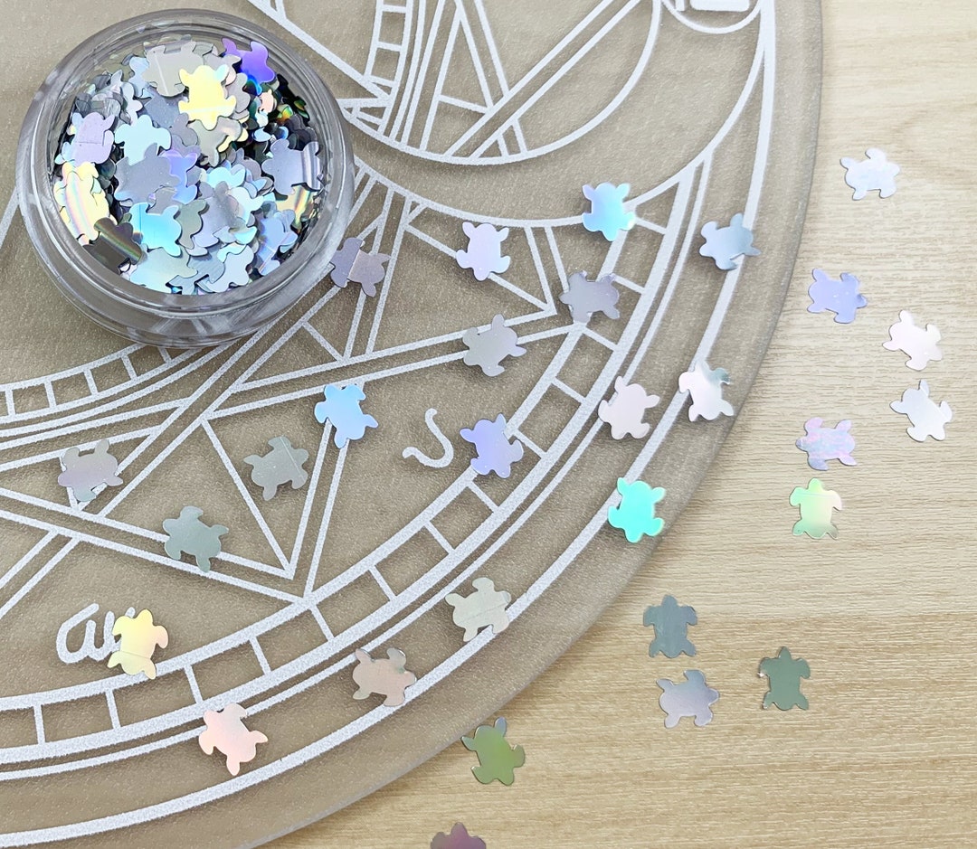 Silver Holographic Turtle Glitter | Sea Turtle Beach Confetti | Solvent ...