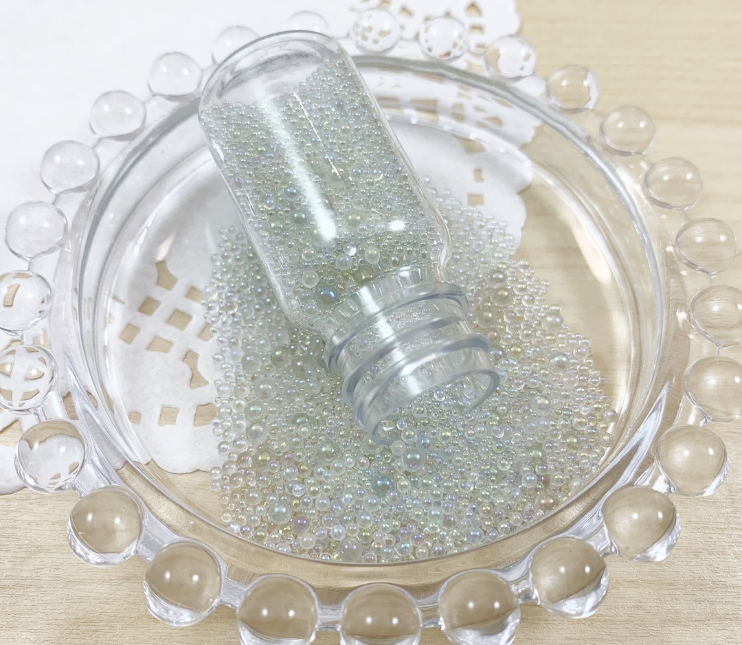 Tiny Iridescent Microbeads Transparent Glass Caviar No Hole 15 Grams - Etsy
