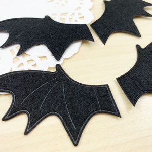 Small Felt Bat Wings Black Bat Wing Halloween Applique Fabric Devil ...