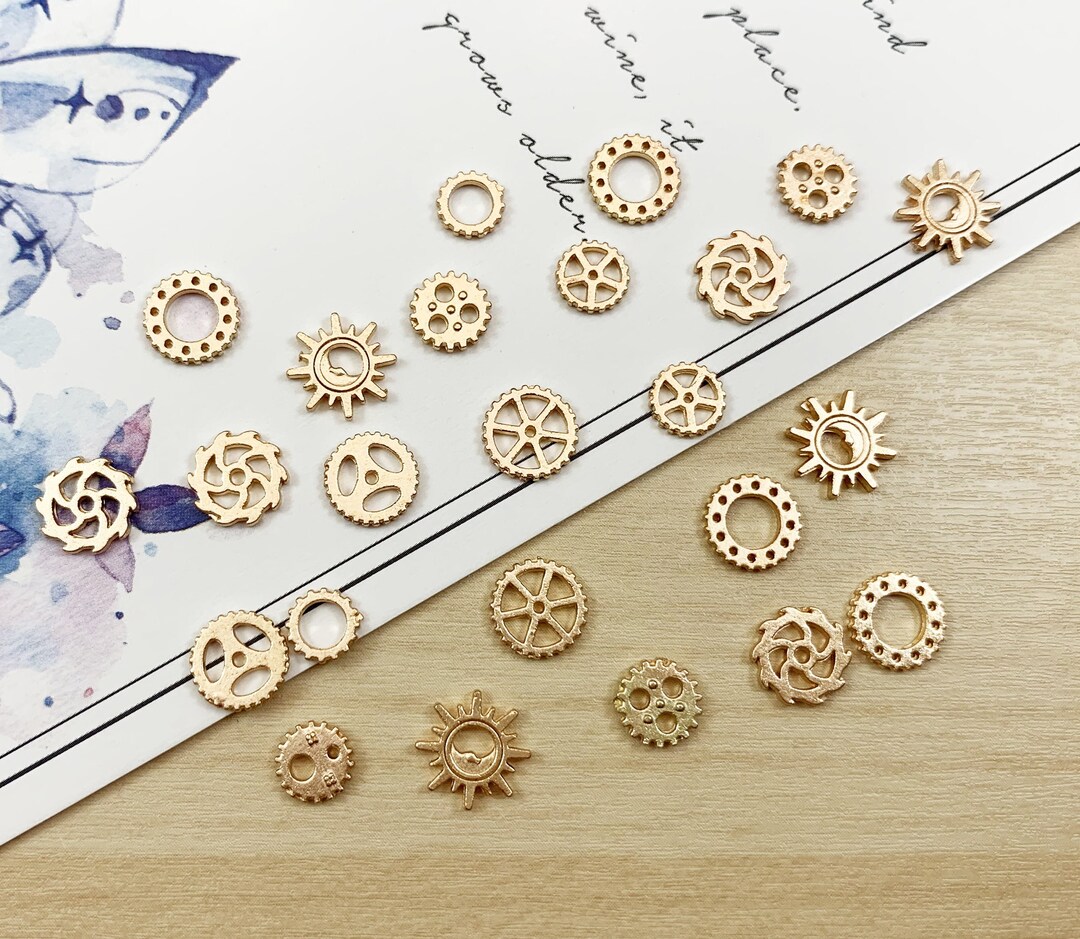 Mini Copper Cogwheel Embellishments | Steampunk Gear Charms | Resin ...