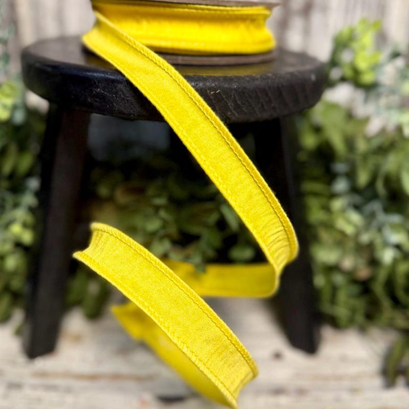 7/8 Wired Ribbon Yellow - Etsy