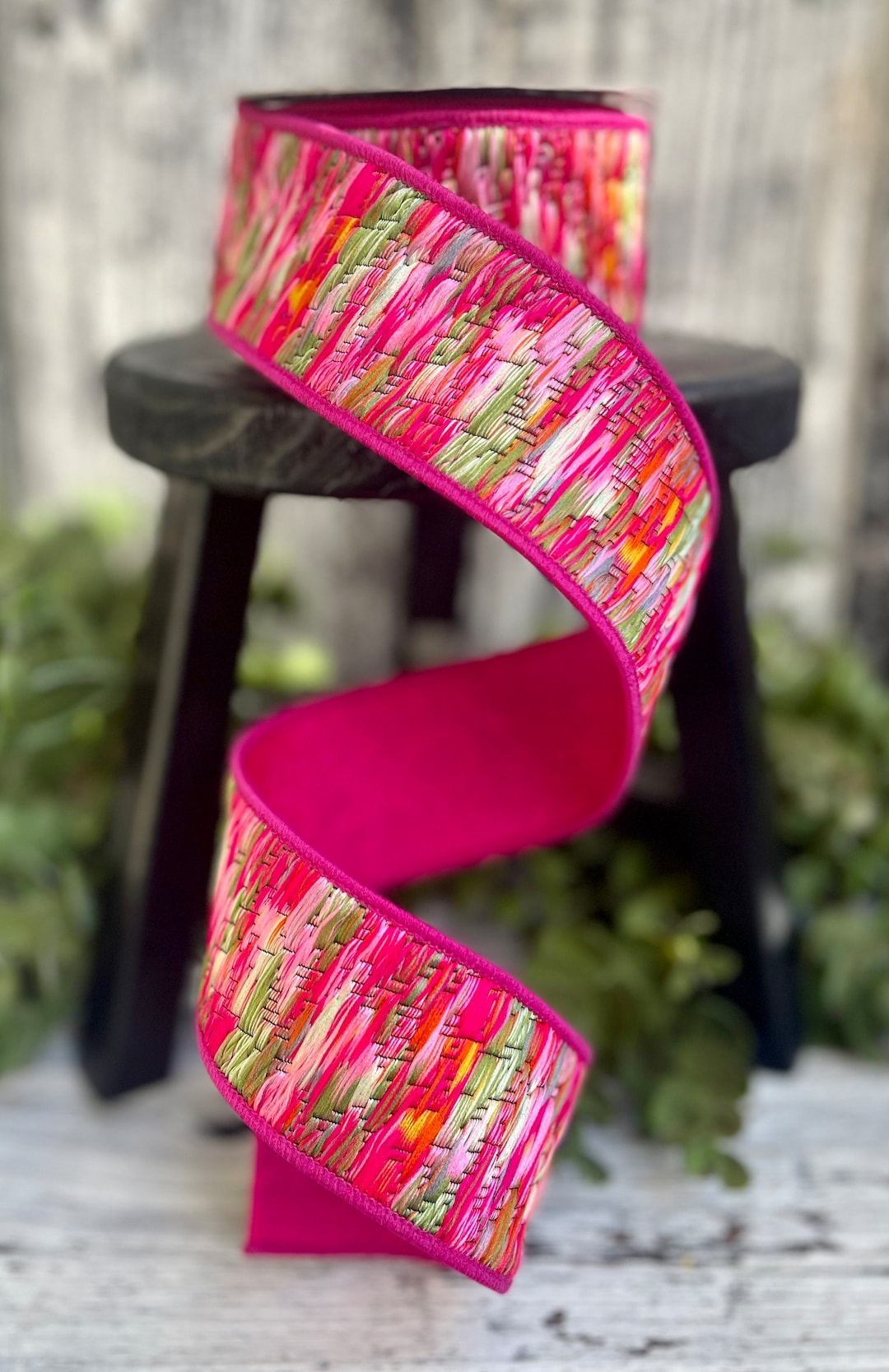 Ribbon for Wreaths, Designer Ribbon, 2-1/2" Ribbon, Wired Ribbon ...