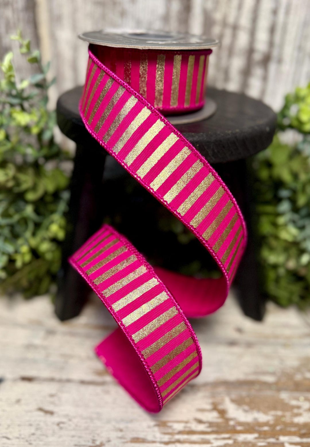 Ribbon for Wreaths, Designer Ribbon, 1-1/2" Ribbon, Spring Ribbon, Pink ...