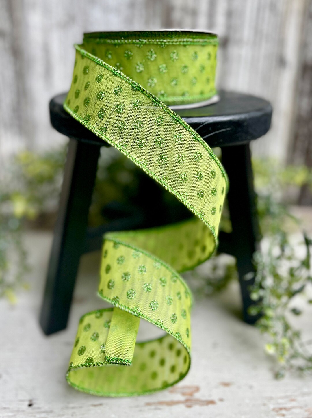 Ribbon for Wreaths, Designer Ribbon, 1-1/2 Ribbon, Wired Ribbon, Spring ...