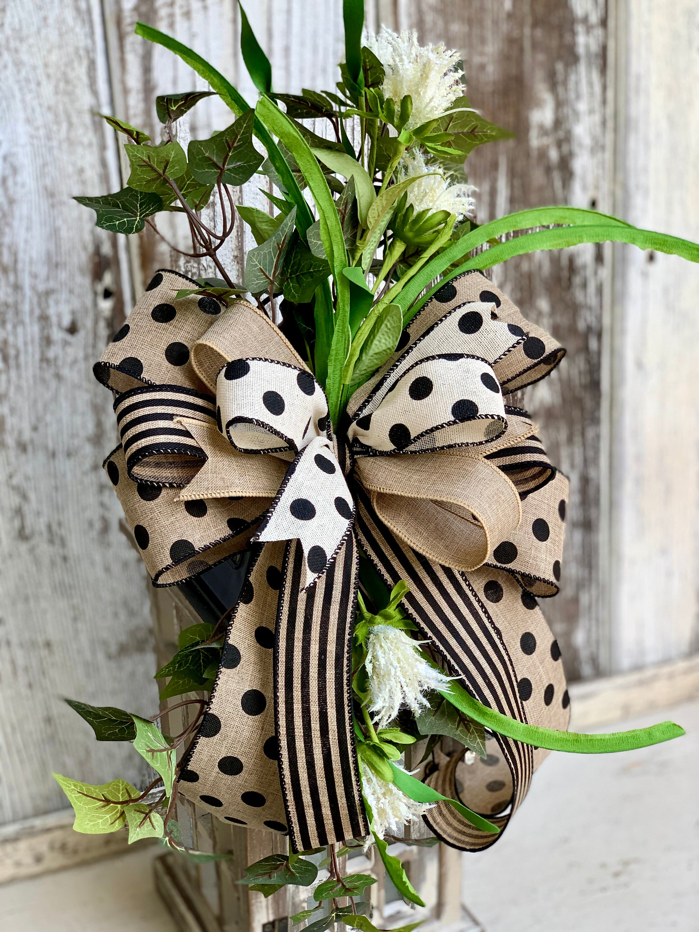 Lantern Swag Lantern Bow Modern Farmhouse Bow Swag For Etsy