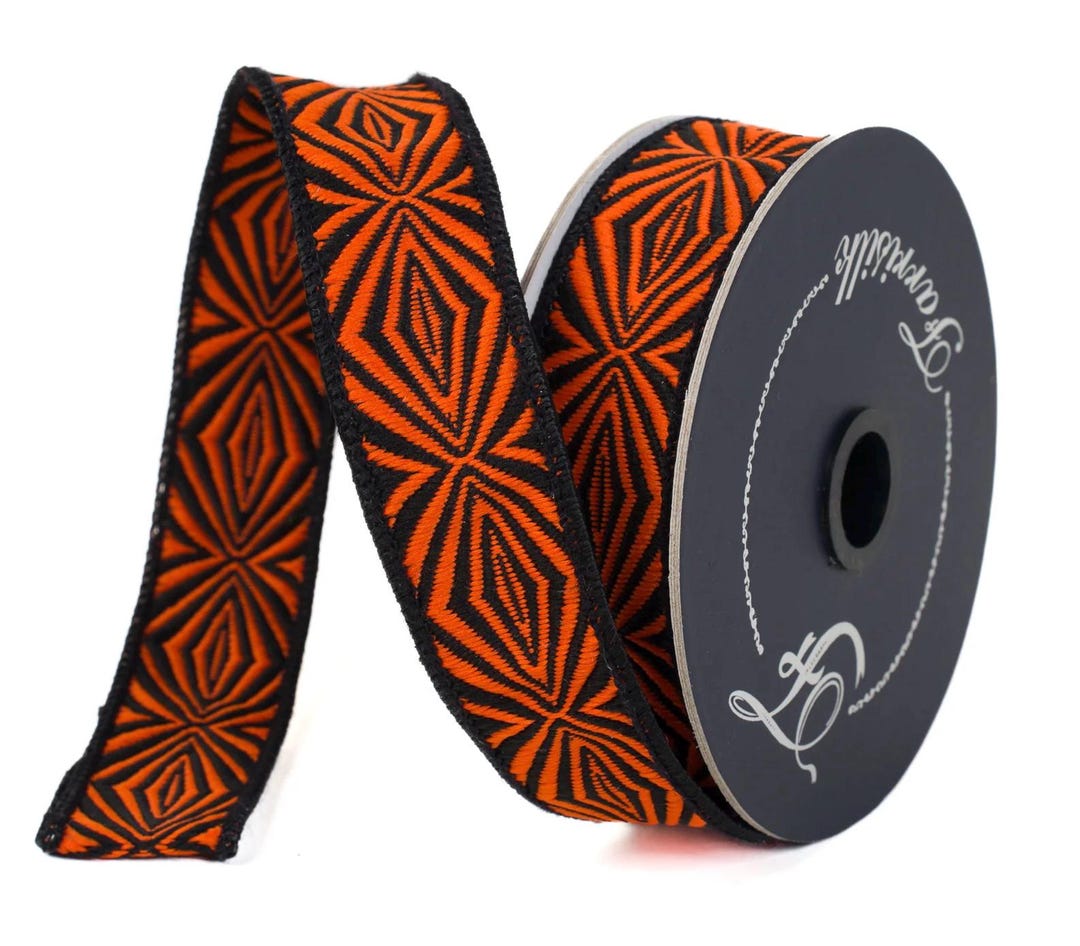 Halloween Ribbon, Weaved Ribbon, Designer Ribbon, 1" Ribbon, Farrisilk ...