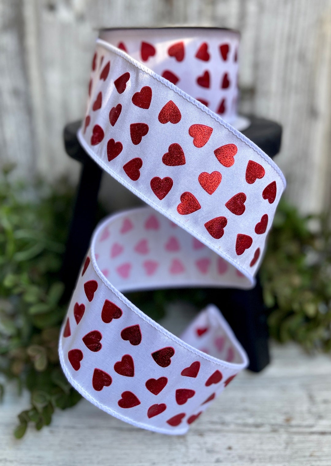 Ribbon, Ribbon for Wreaths, Designer Ribbon, 2.5 Wide, Valentine Ribbon ...