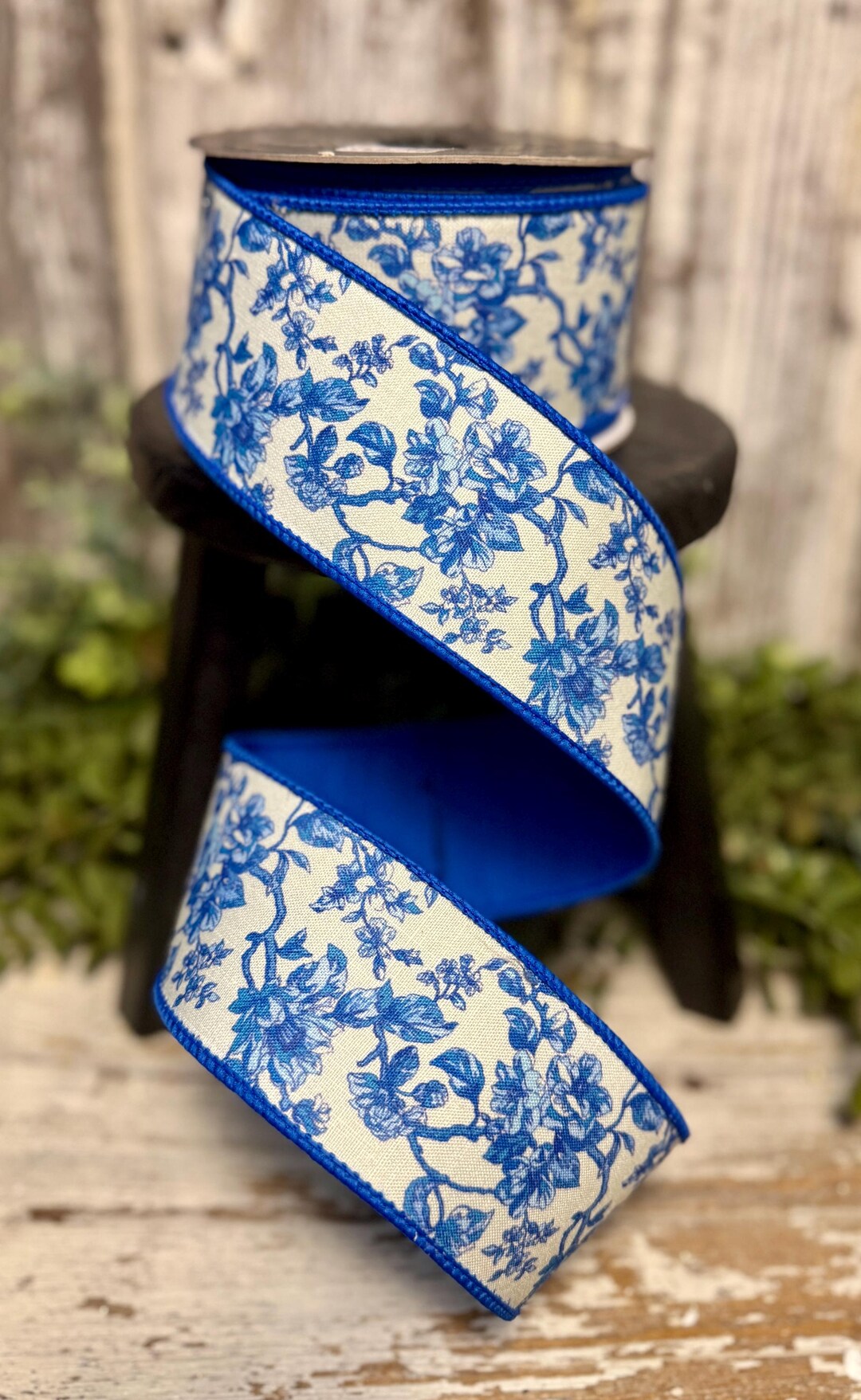 Ribbon for Wreaths, Farrisilk Ribbon, 2.5" Ribbon, Wired Ribbon, Royal ...