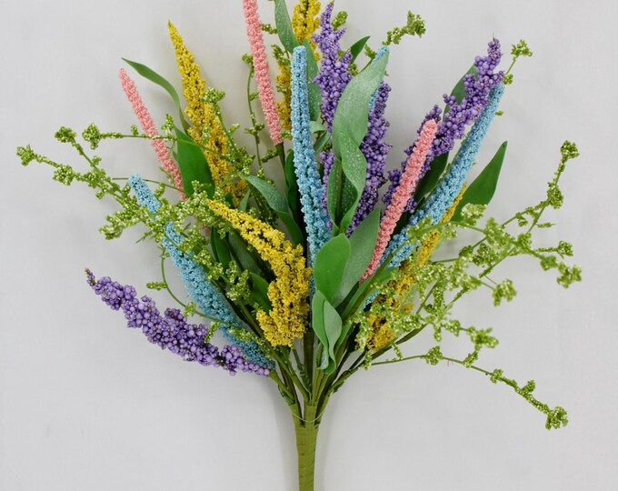 Multi Colored Mixed Heather Spike Spray, Greenery Filler for Spring ...