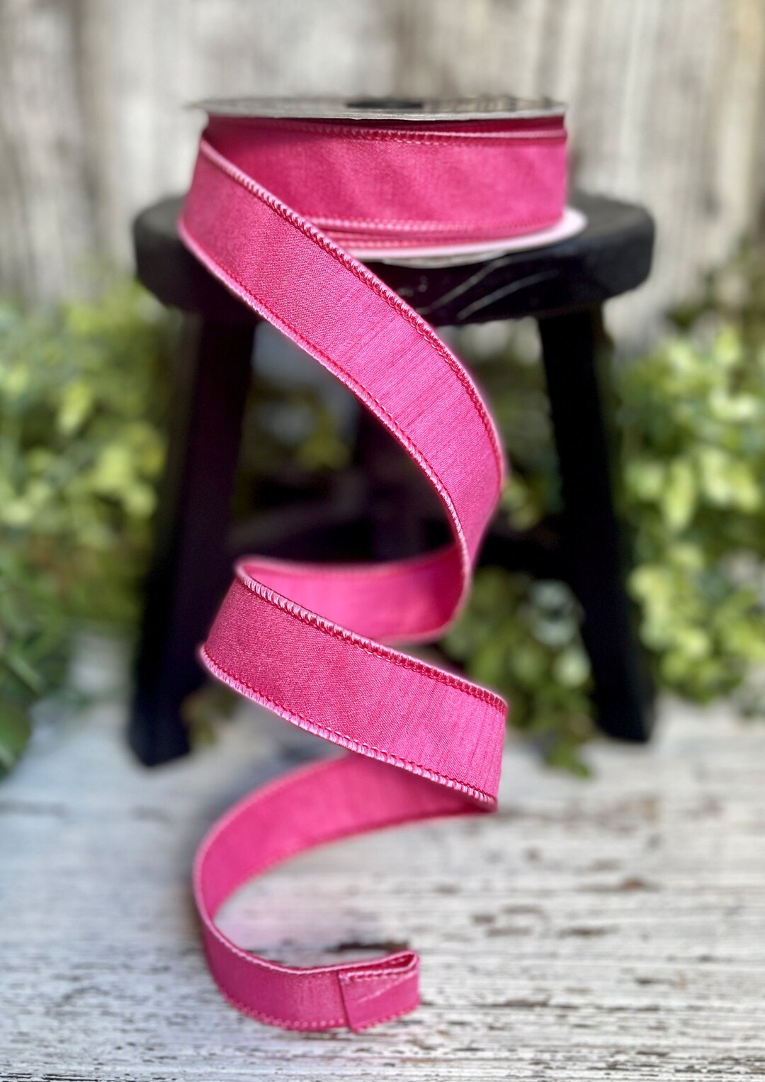 Pink Ribbon, 10 YD ROLL, Ribbon for Wreaths, Farrisilk Ribbon, 1 ...