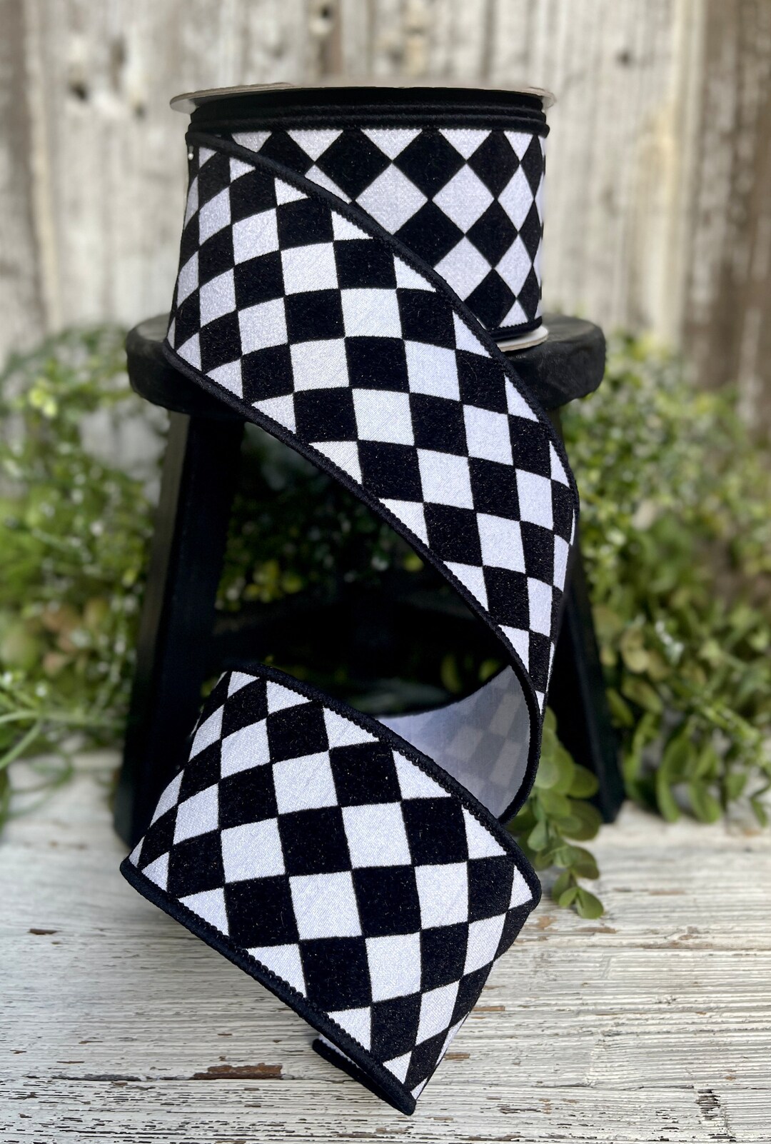 Ribbon for Wreaths, Designer Ribbon, 2.5 Ribbon, Harlequin Ribbon ...