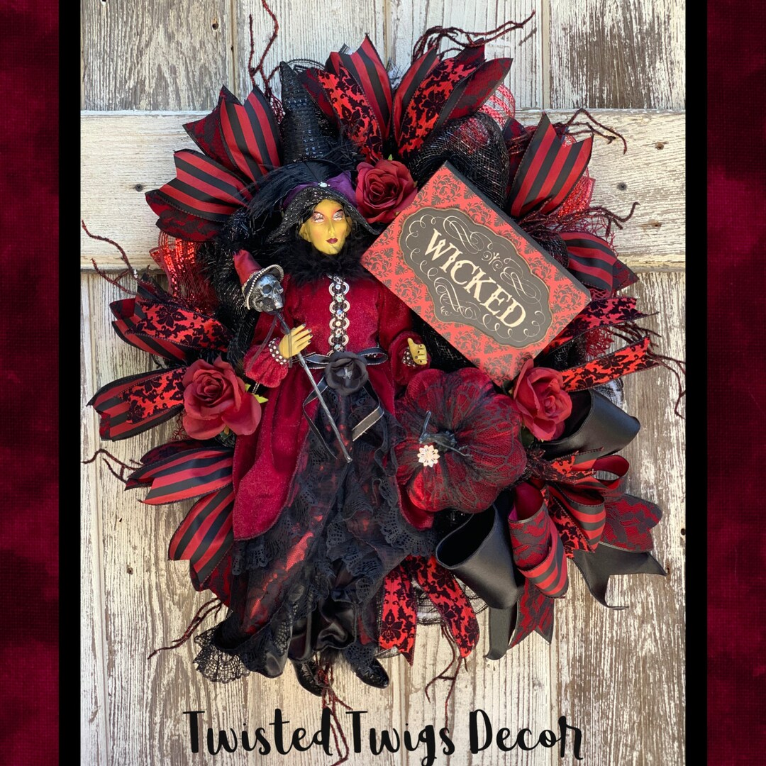 Witch Wreath Halloween Witch Wreath Halloween Decor - Etsy