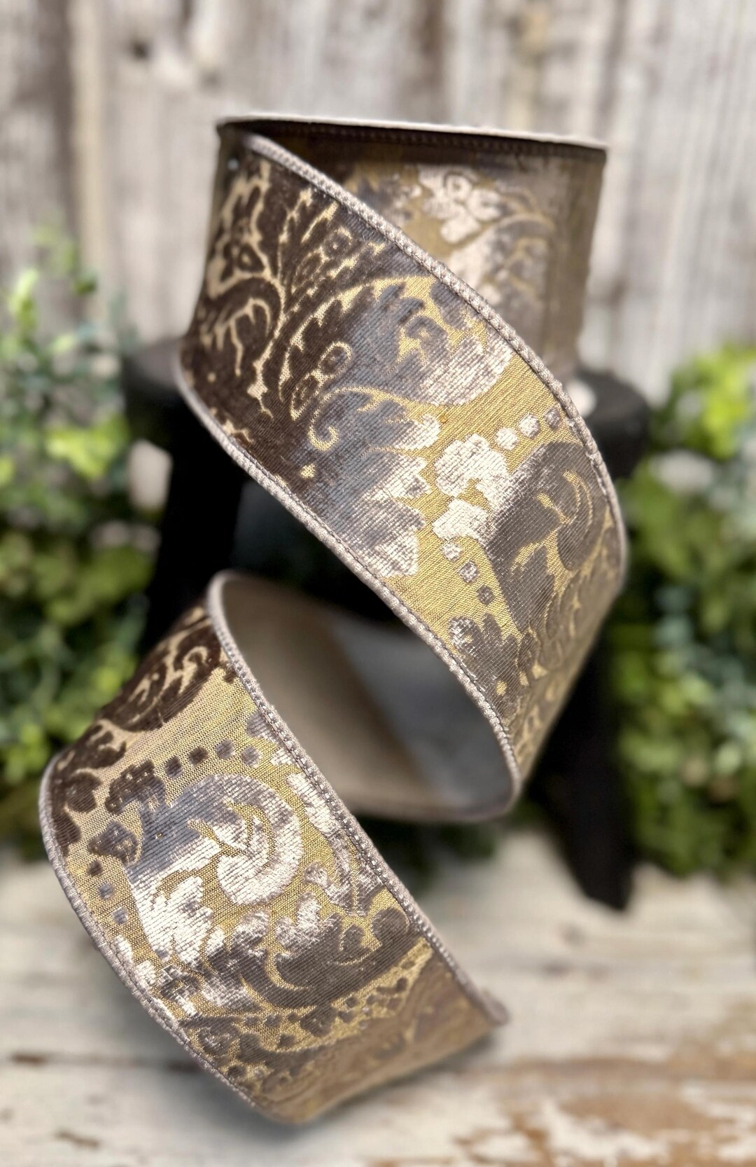 10 YD, Ribbon for Wreaths, Designer Ribbon, 2.5" Ribbon, Wired Ribbon ...