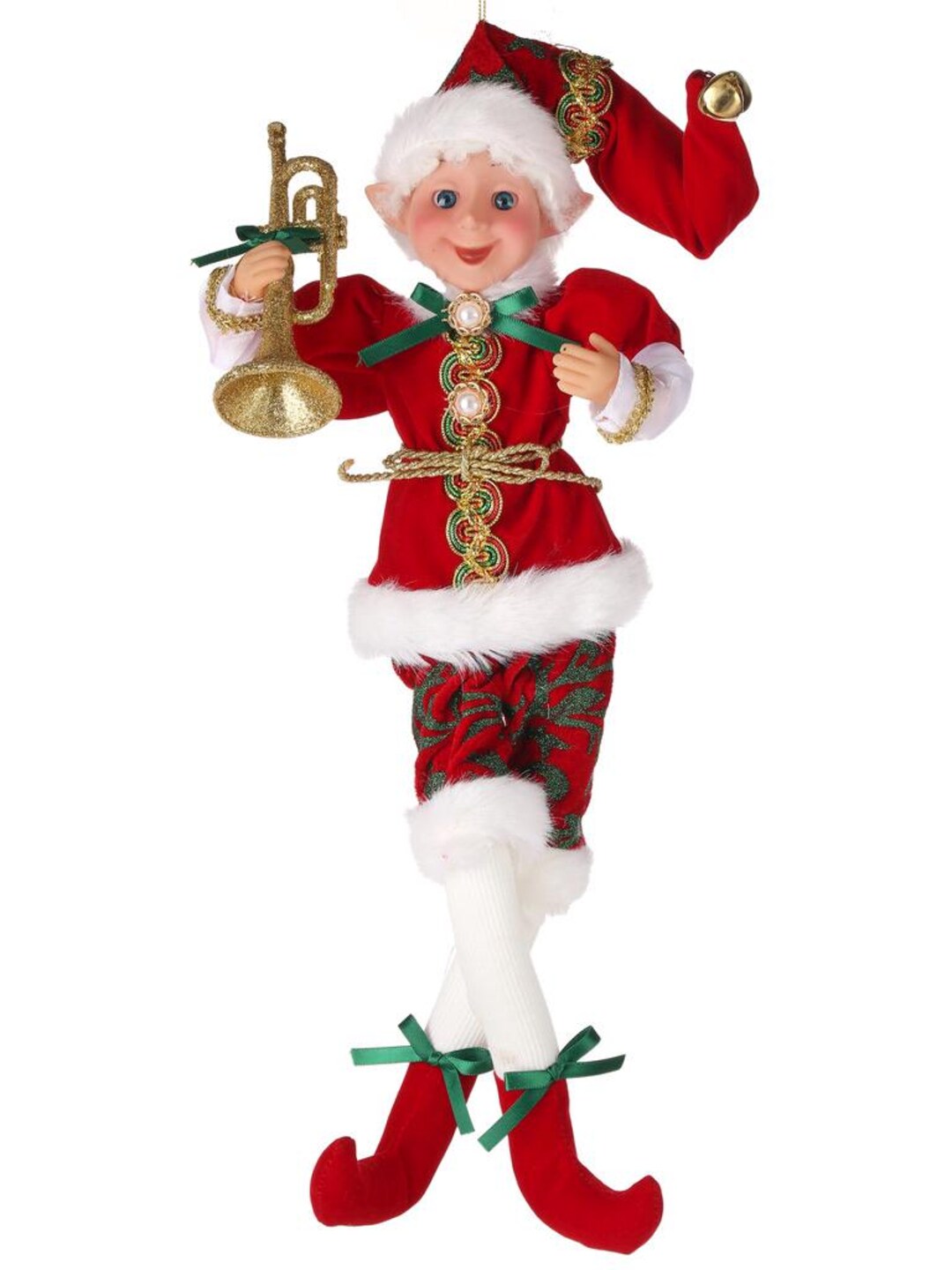 Fabric Pixie Elf W Musical Instrument, Centerpiece or Wreath Decor ...
