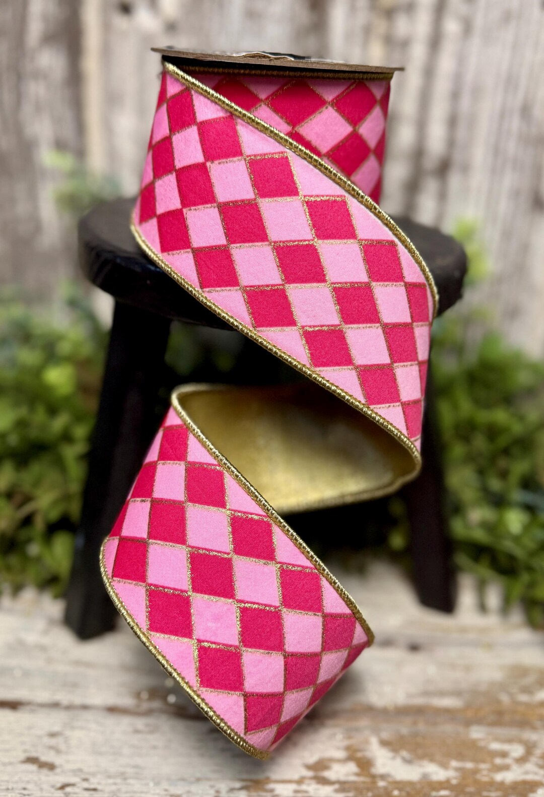 Harlequin Ribbon, Ribbon for Wreath, Designer Ribbon, 2.5" Ribbon ...