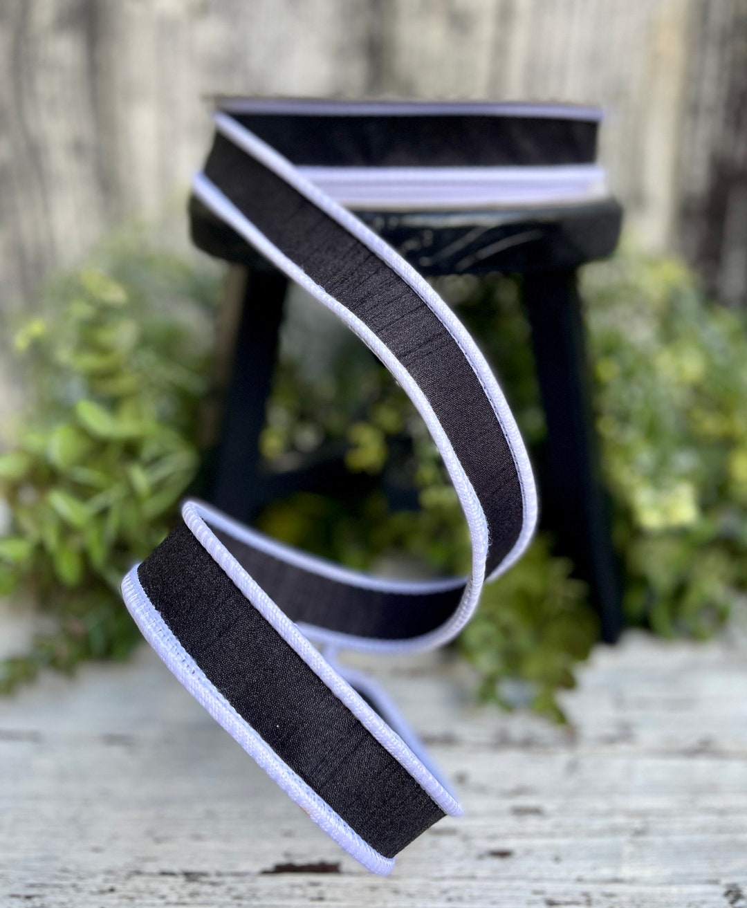 Black and White Ribbon for Wreath, Designer Ribbon, 1" Ribbon ...