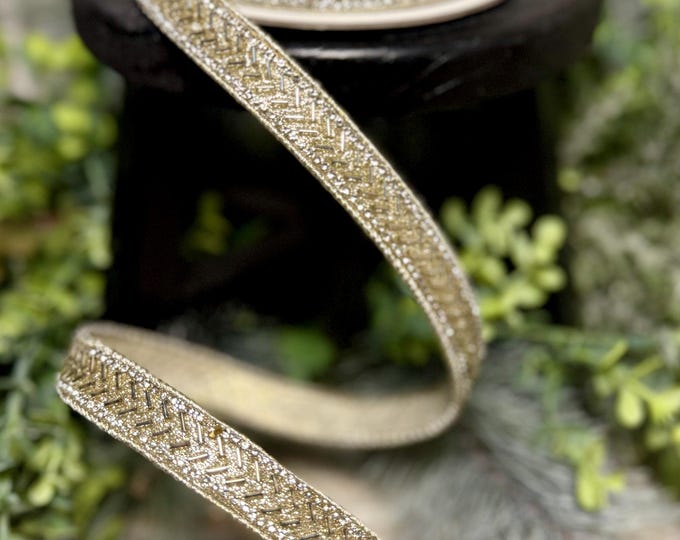 Jeweled Ribbon, Ribbon for Wreaths, Designer Ribbon, 3/4" Ribbon ...