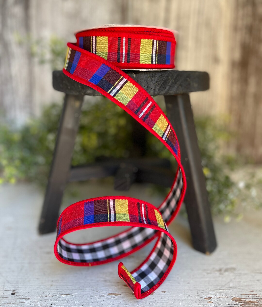 Ribbon for Wreaths, Designer Ribbon, 1" Ribbon, Wired Ribbon, Christmas ...