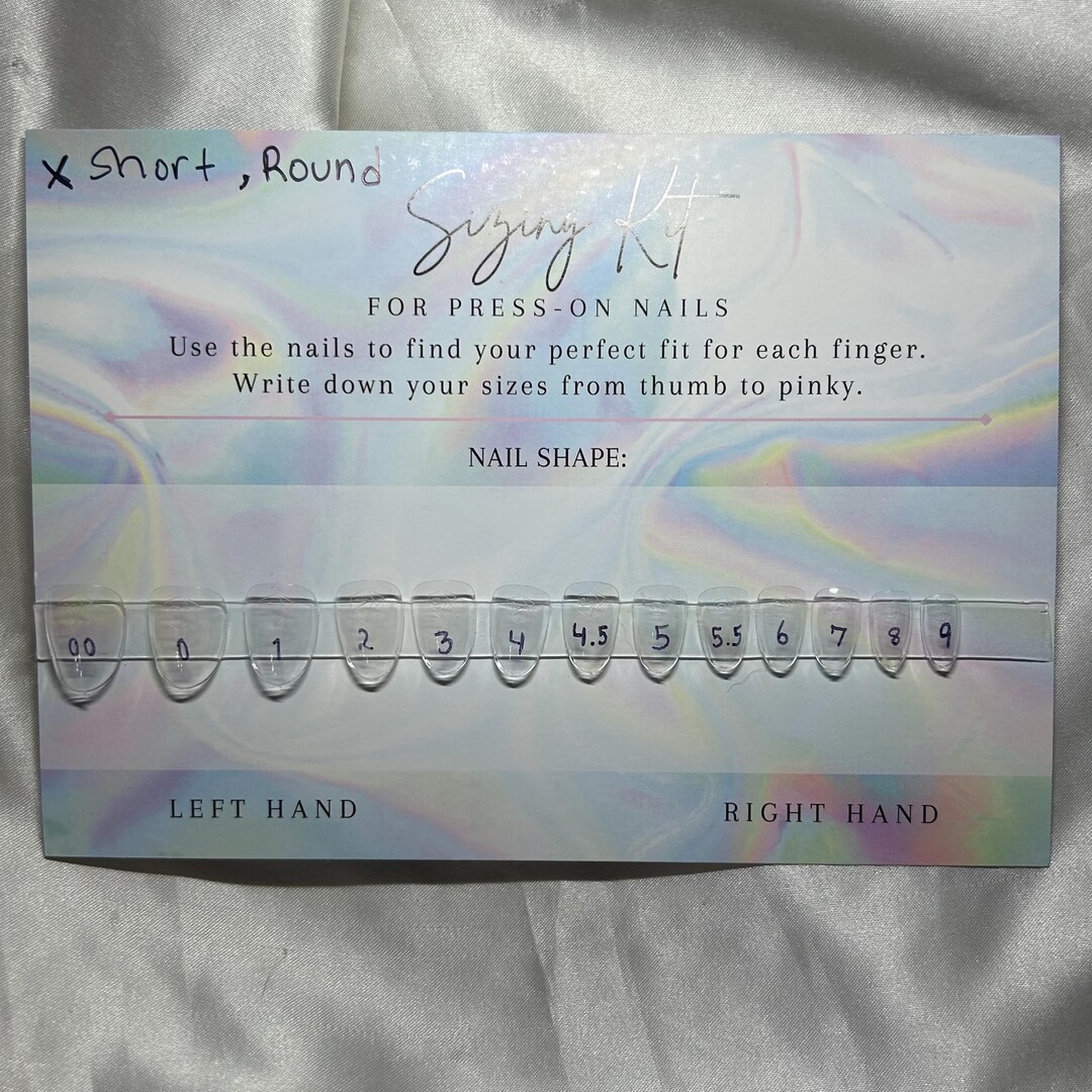 Sizing Kit for Measuring Press on Nails Sizes. This Allows You to Find ...