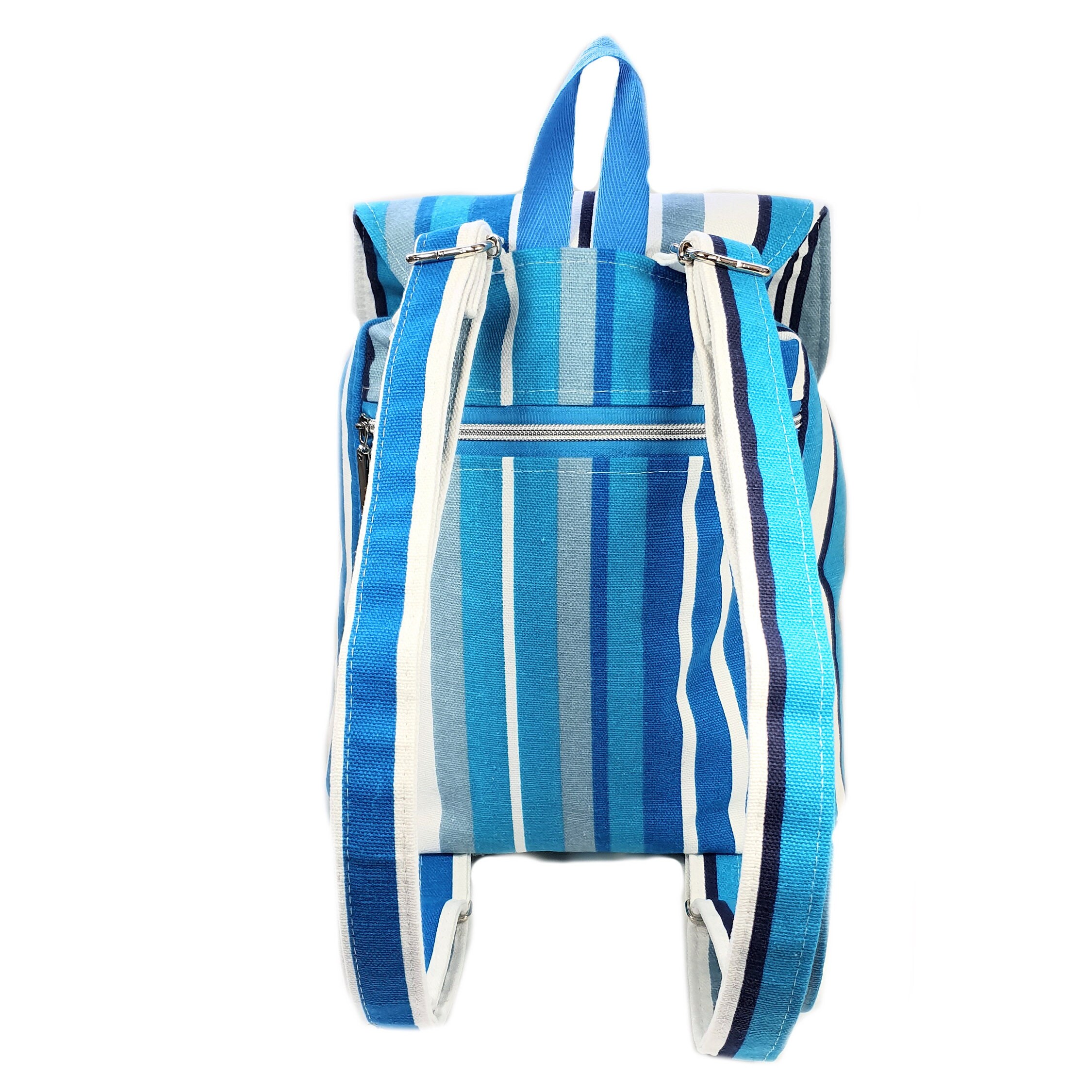 Blue Drawstring Backpack, Canvas Backpack, Summer Backpack, Drawstring ...