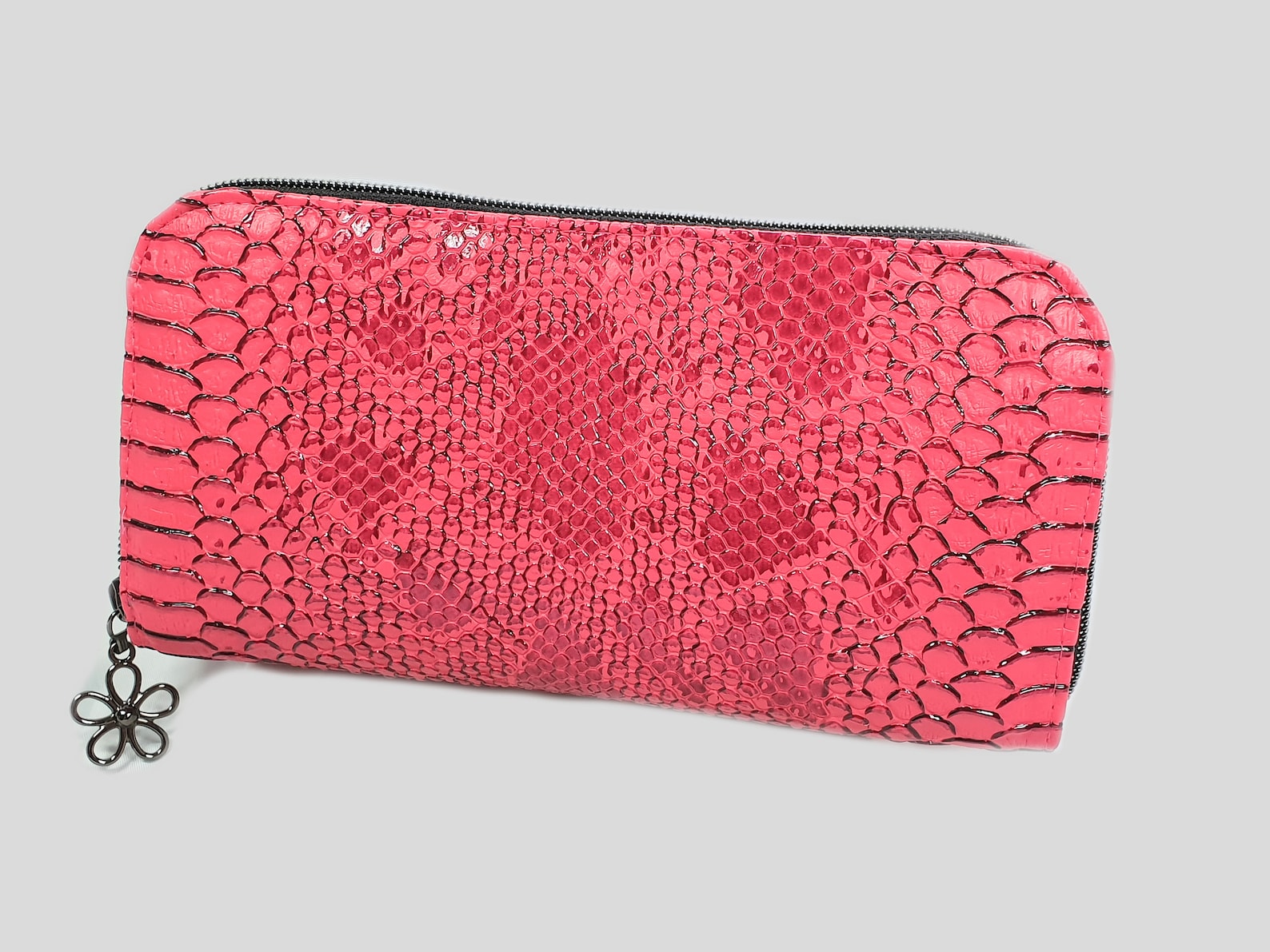 Pink Croc Faux Leather Zip Around Wallet Wallet Purse Zipped - Etsy