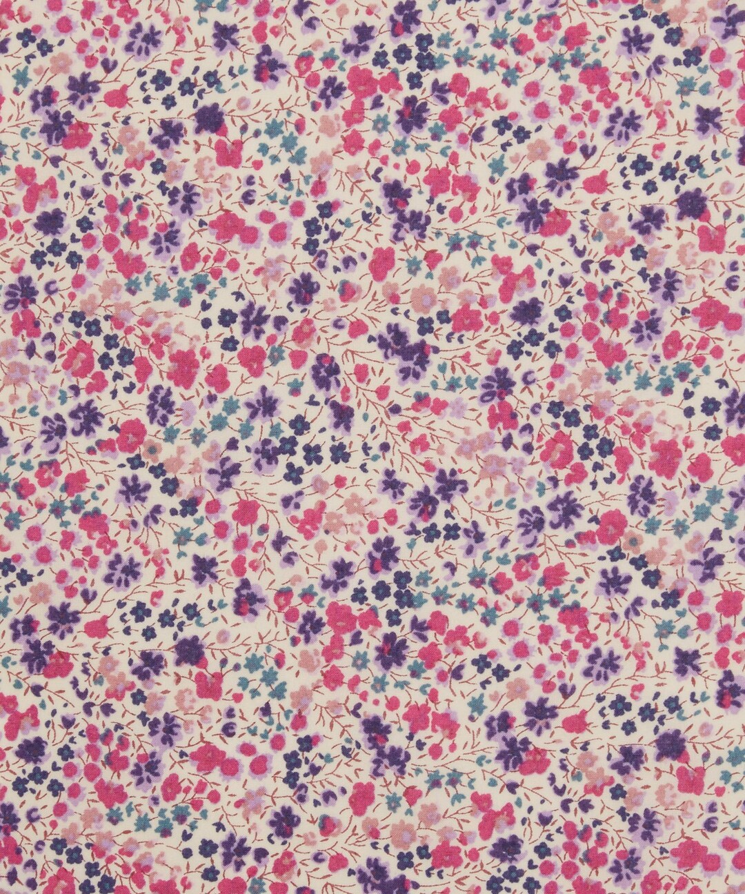 Genuine Liberty of London Fabric Tana Lawn, Phoebe, Flowers, Plum ...
