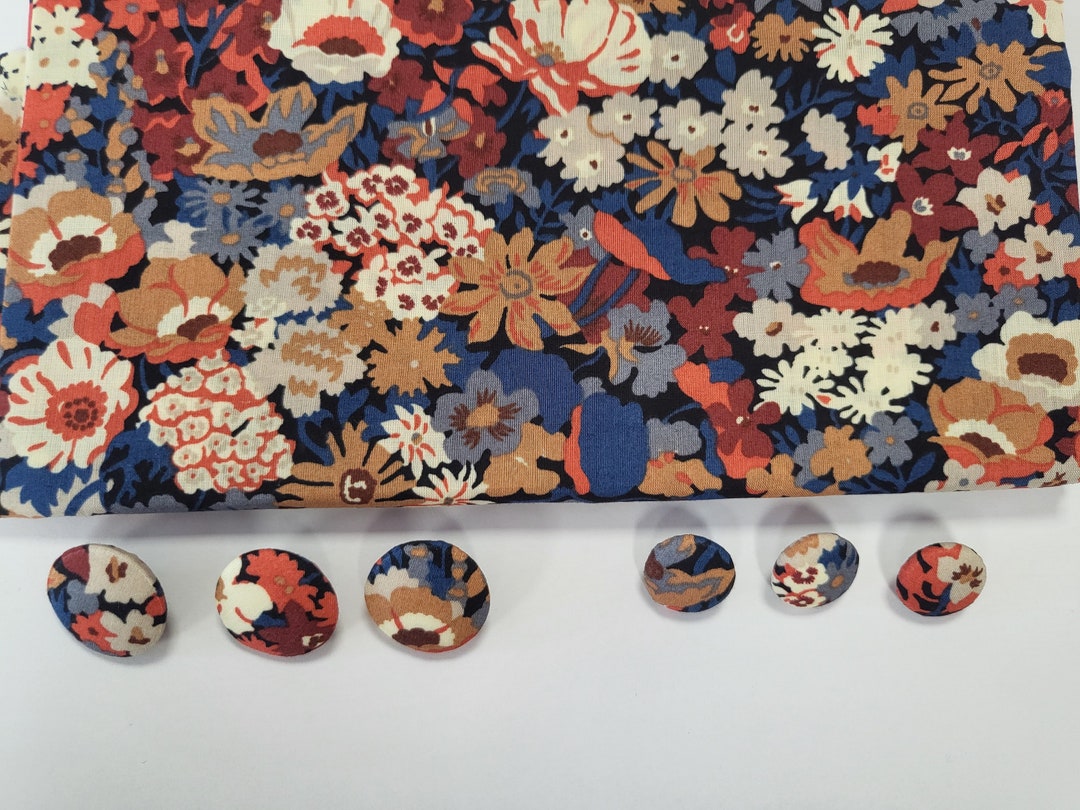 Lot of Liberty Thorpe Rust-colored Fabric Buttons, Diameter in ...