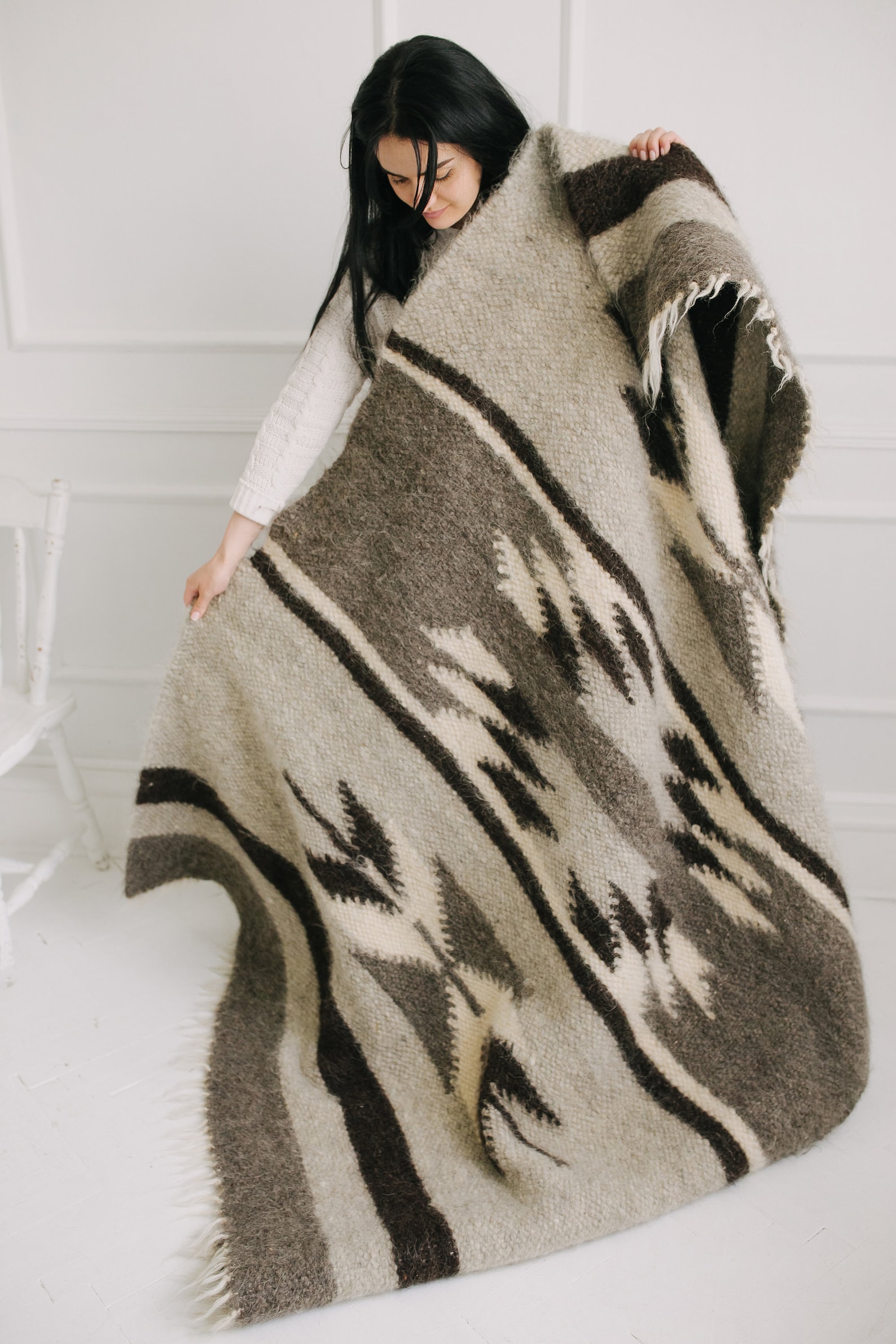 Ukrainian Blanket Rustic Blanket Wool Throw Blanket Lizhnyk Cozy ...