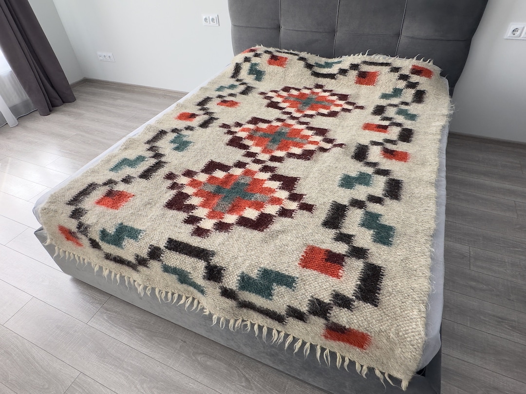 Hand Woven Blanket - Vyshyvanka - Hutsul Blanket - Wool Blanket Made in ...