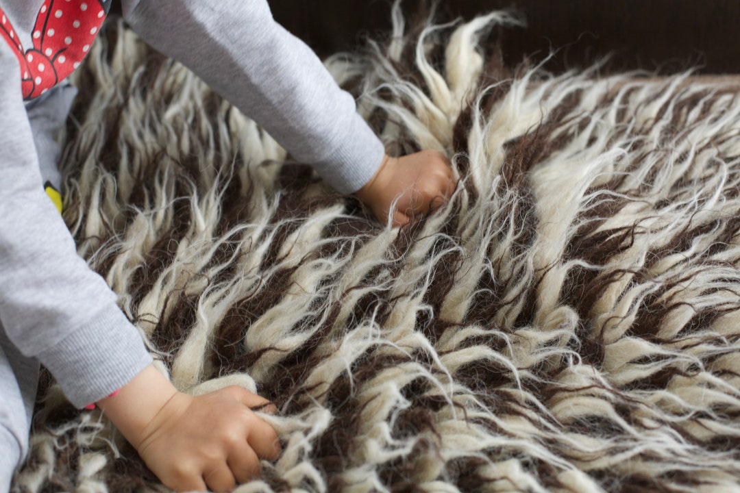 Shaggy Wool Rug, Fluffy Rug, Accent Rug, Hand Woven Rug, Fuzzy Rug ...