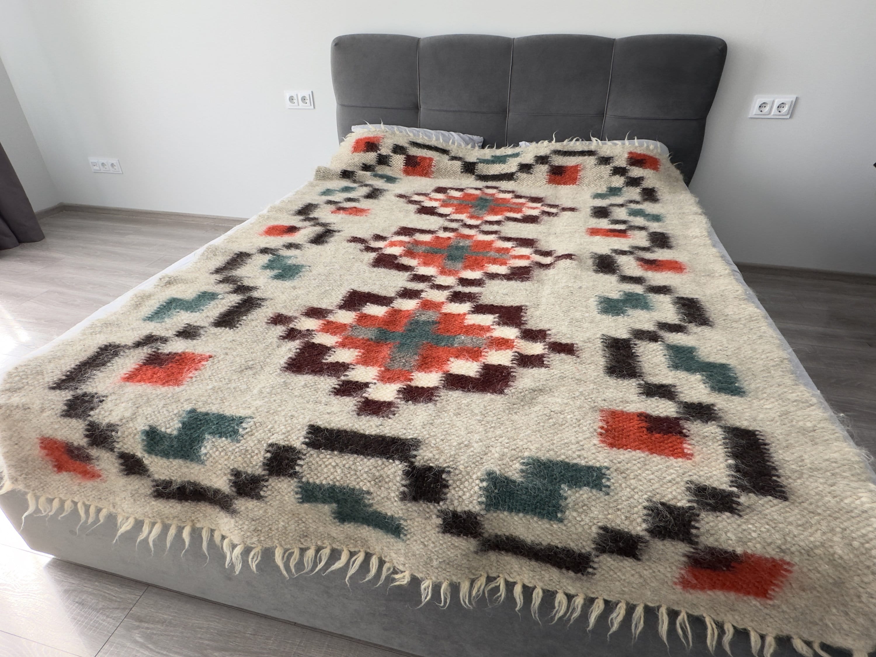 Hand Woven Blanket - Vyshyvanka - Hutsul Blanket - Wool Blanket Made in ...