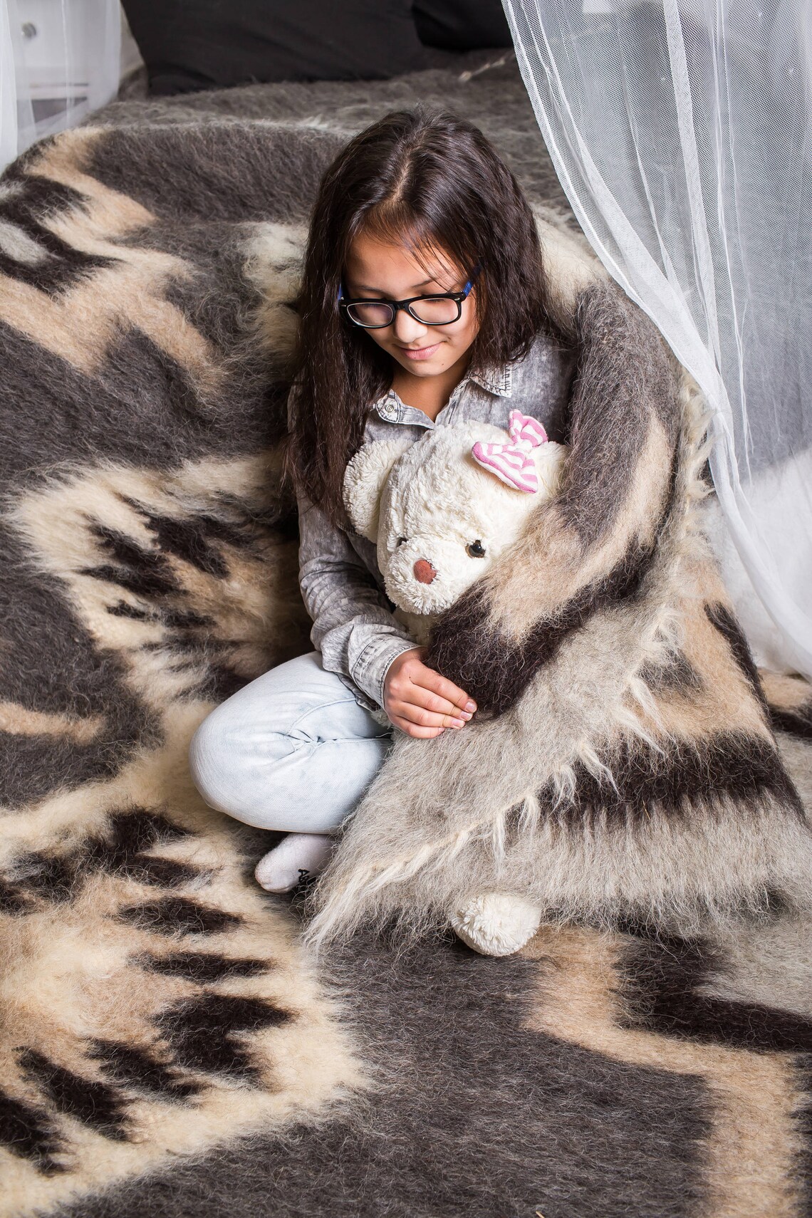 Hutsul Blanket: Wool Fluffy Bed Cover - Etsy Canada