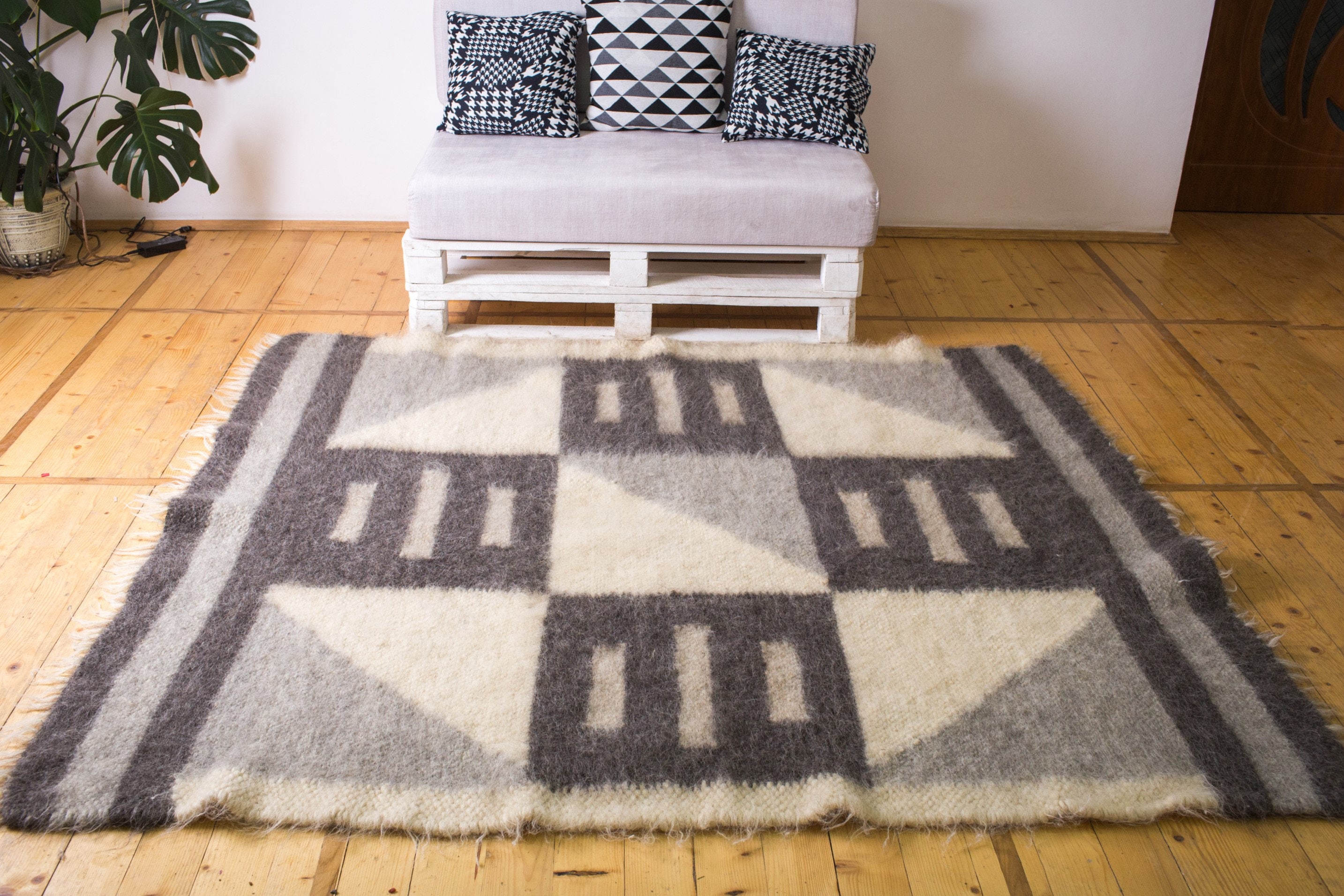 Gray Rug Area Rug Handmade Rug Wool Rug Wool Rugs Rug 6x9 | Etsy